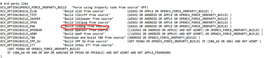 How to update libpng version in opencv - OpenCV