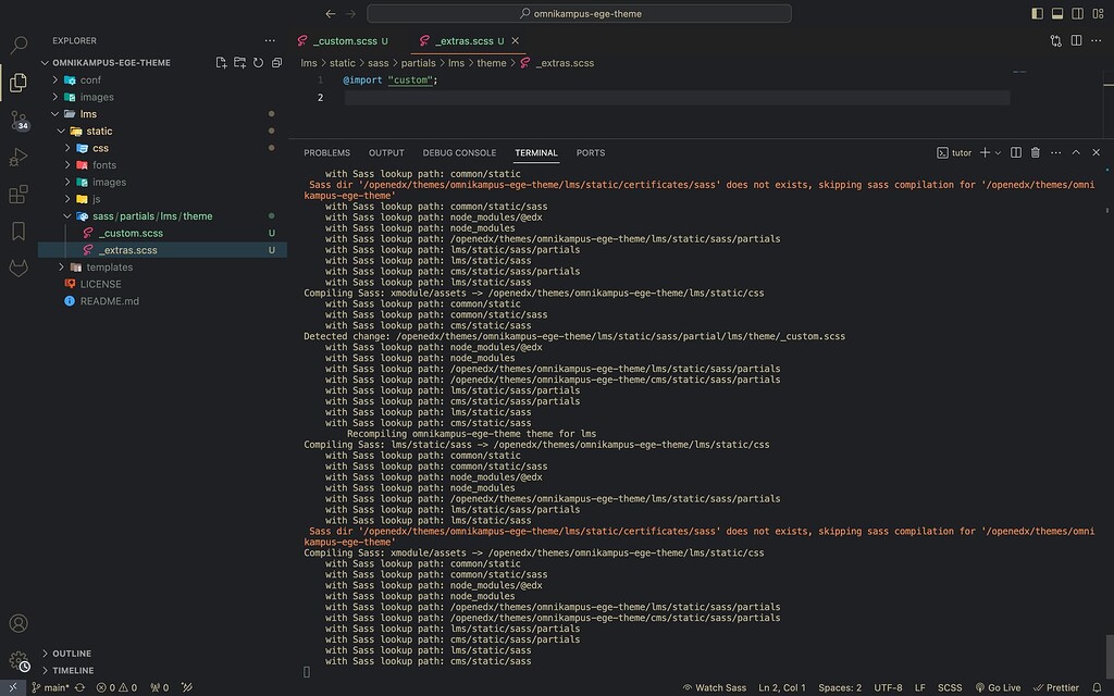 Infinite 'watchthemes' compile loop - Development - Open edX discussions