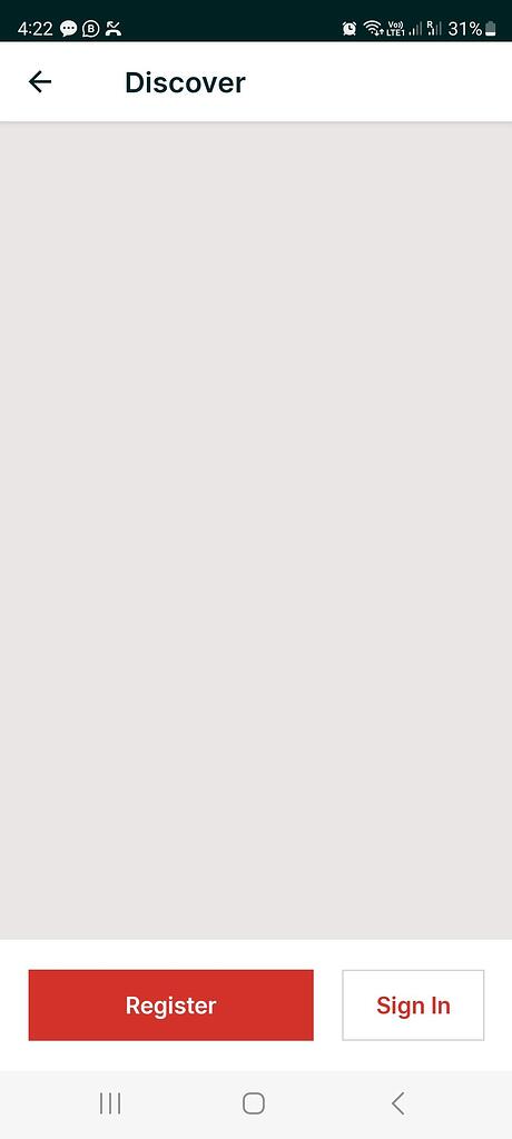 Discover section of Android app built with tutor-android displays no ...