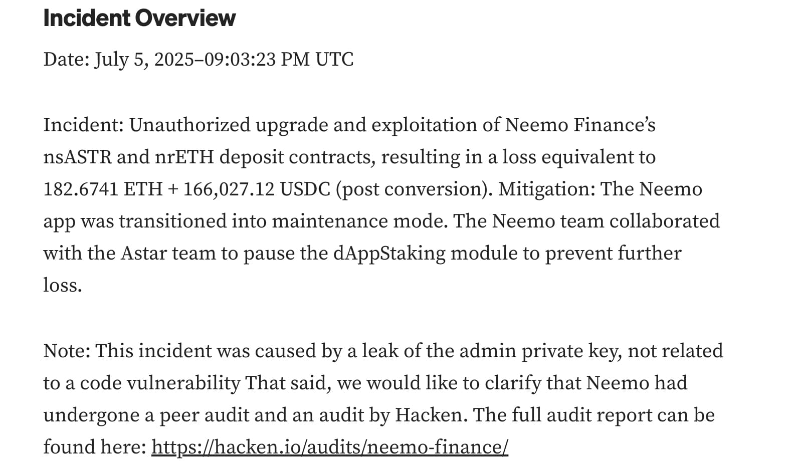 Neemo Exploit Reimbursement Plan - Page 3 - Astar - Astar Forum