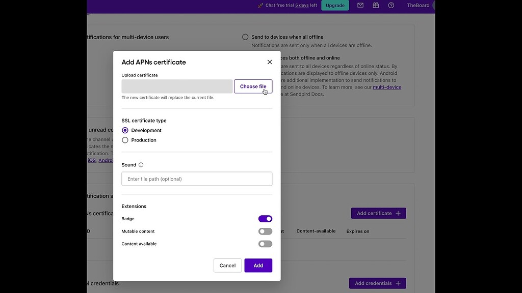 Push Notification Certificate - iOS - Sendbird Community