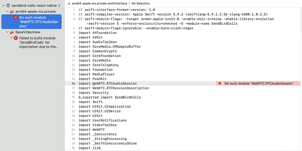 Build error after installing sendbird call - React Native - Sendbird ... Build error after installing sendbird call - React Native - Sendbird ...