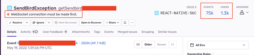 Sendibird exception: WebSocket connection must be made first - JavaScript - Sendbird Community