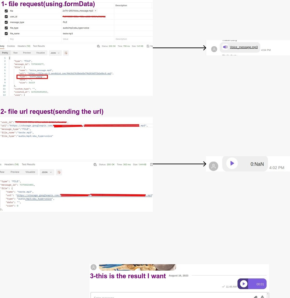 Sending an audio file - the audio file is not being sent as audio - JavaScript - Sendbird Community
