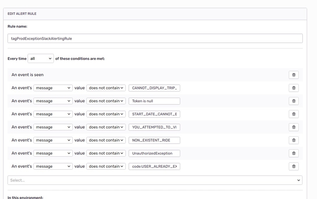 Edit Alerting Rule - #sentry