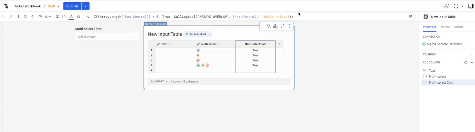 Filtering on Multi-Select Columns - Knowledge Hub - Sigma Community
