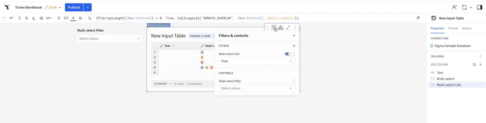 Filtering on Multi-Select Columns - Knowledge Hub - Sigma Community