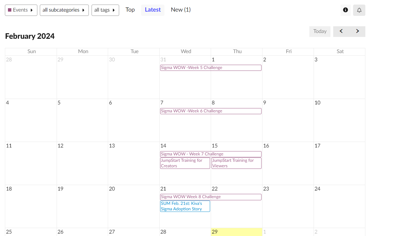 Calendar Type of Visual - Ideas - Sigma Community