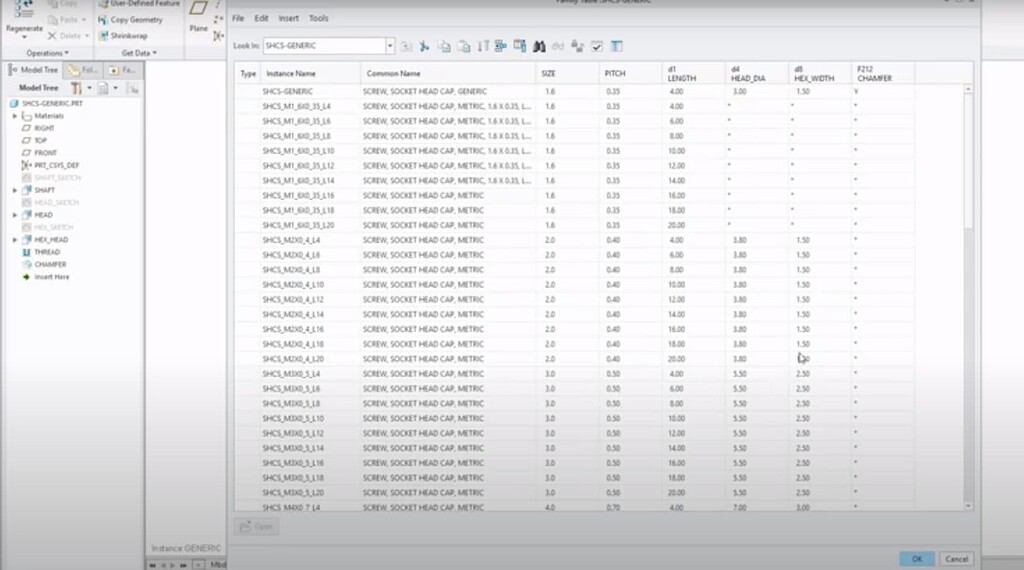 FAQ: How ProE/Creo family tables, flexible components and boolean ...