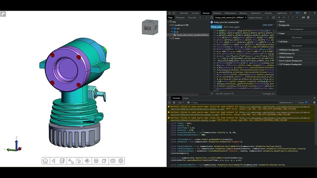 How to: Animate a part with an existing rotation matrix - HOOPS Visualize Web - Tech Soft 3D Forum