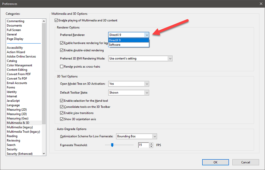Bad Rendering issues / DirectX9 not working in Adobe Acrobat - HOOPS ...
