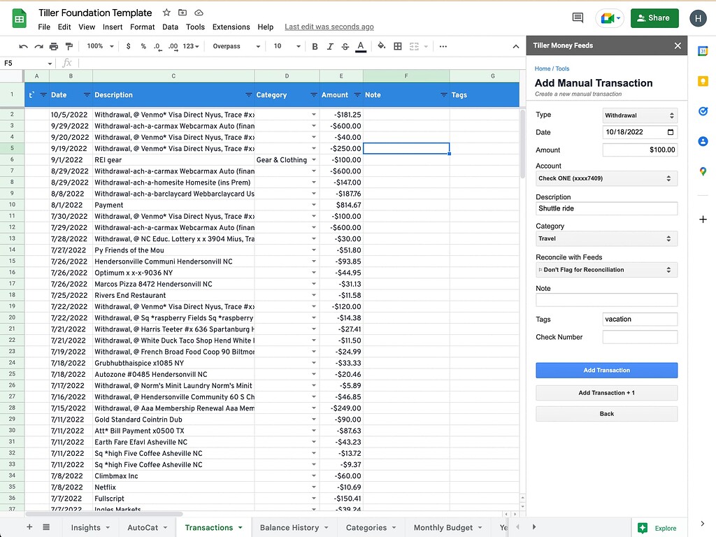 Newly Updated: Add Manual Transactions in Google Sheets - News from ...