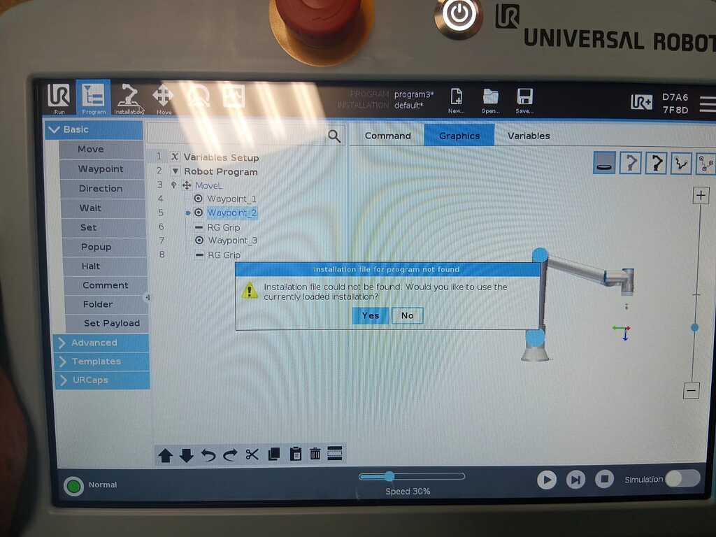 Gh-Robots URScript fails to load: OnRobot RG6 URCap reports ‘No installation file found ...