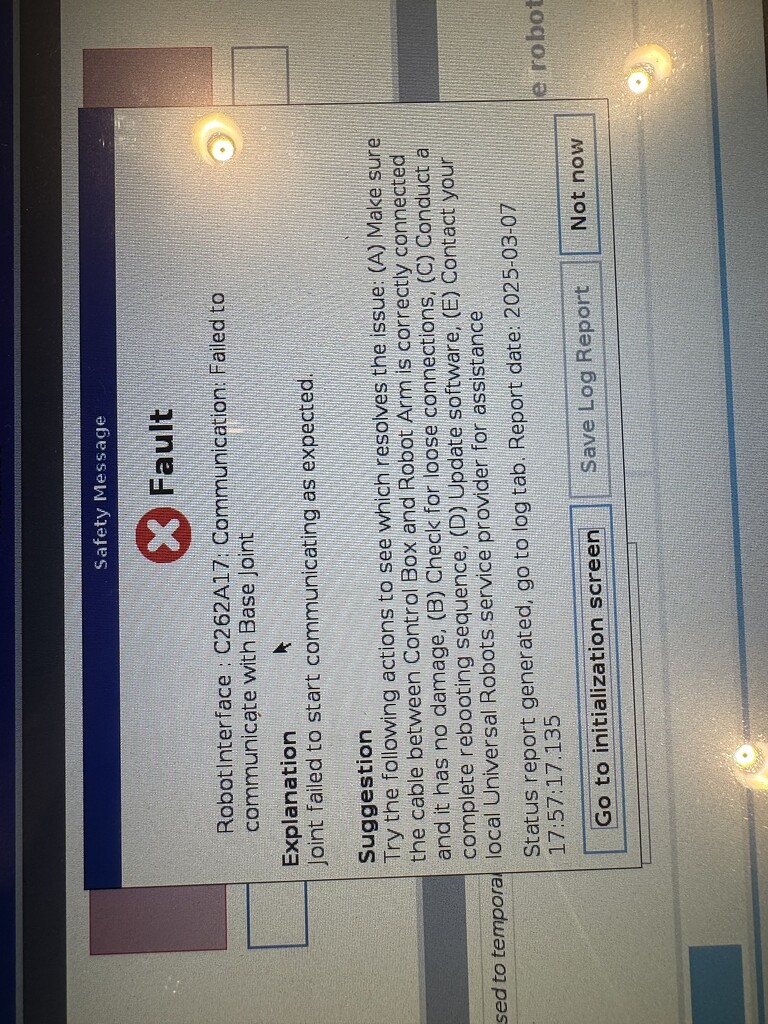 UR5E initialization problem - Technical Questions - Universal Robots Forum