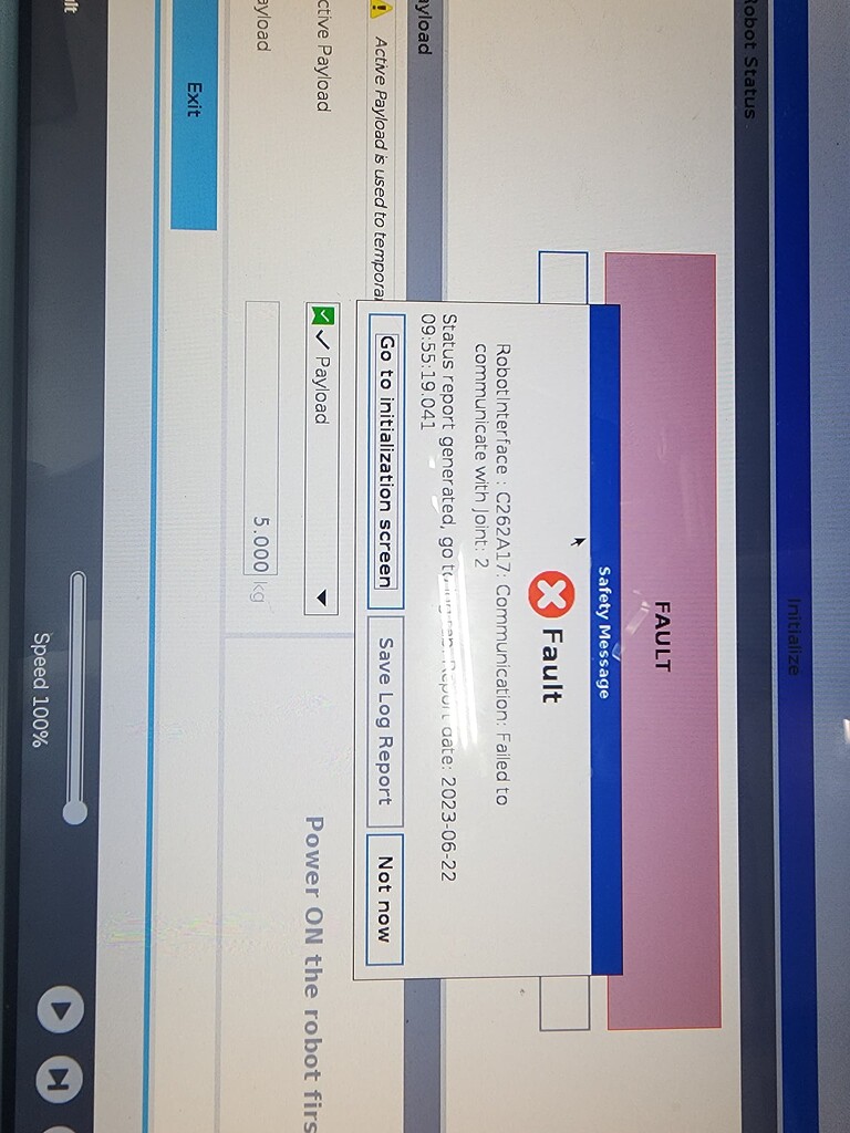 Error C262A17 : 2 - Robot Communication - Universal Robots Forum