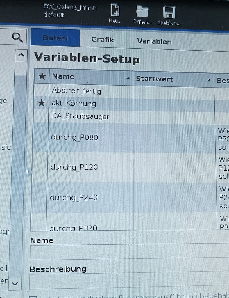 Disappearance of all start values in the variable setup - Technical Questions - Universal Robots ...