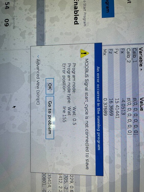 Modbus signal not connected to slave - Robot Communication - Universal Robots Forum