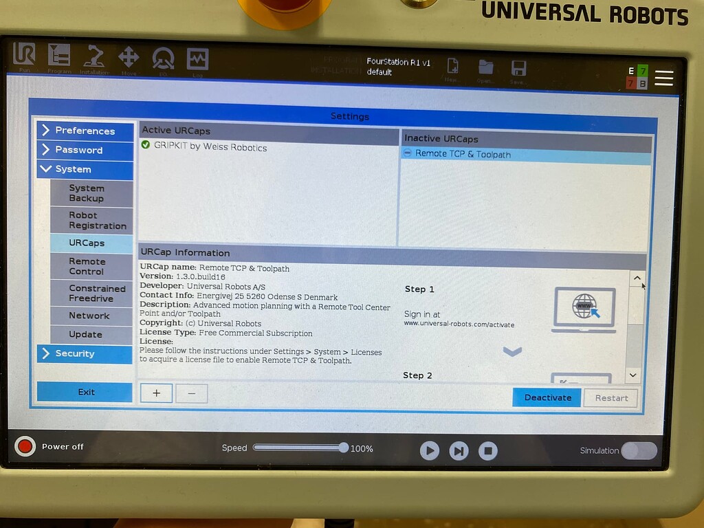 Remote TCP URCap not activating - Technical Questions - Universal Robots Forum