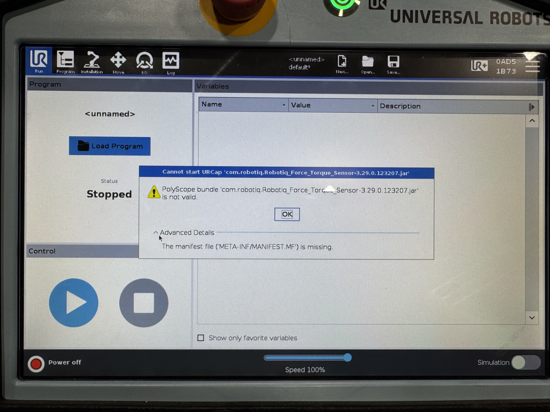 When uninstalling or installing URCaps - General Application Help: How do I? - Universal Robots ...