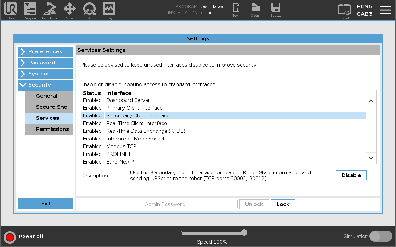 Is it possible to disable 30011/30012/30013 port on UR10 CB3 - Robot ...