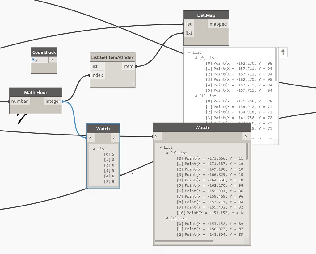 Mapping Get Item at Index to a List - Packages - Dynamo