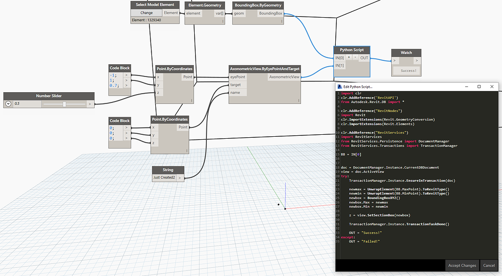 Create Axo View, Set Section Box to Scope Box - Dynamo