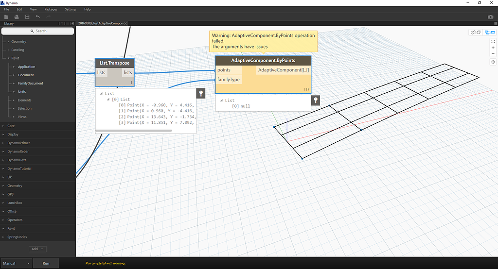 Placing Adapitve Component - Packages - Dynamo