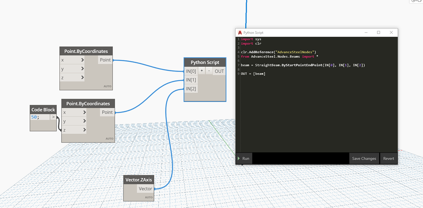 How to use Advance Steel nodes in Python script - Advance Steel - Dynamo