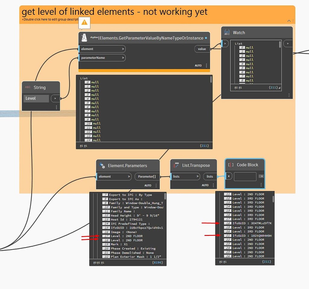 Getting Windows and Doors parameter values from Link - Dynamo