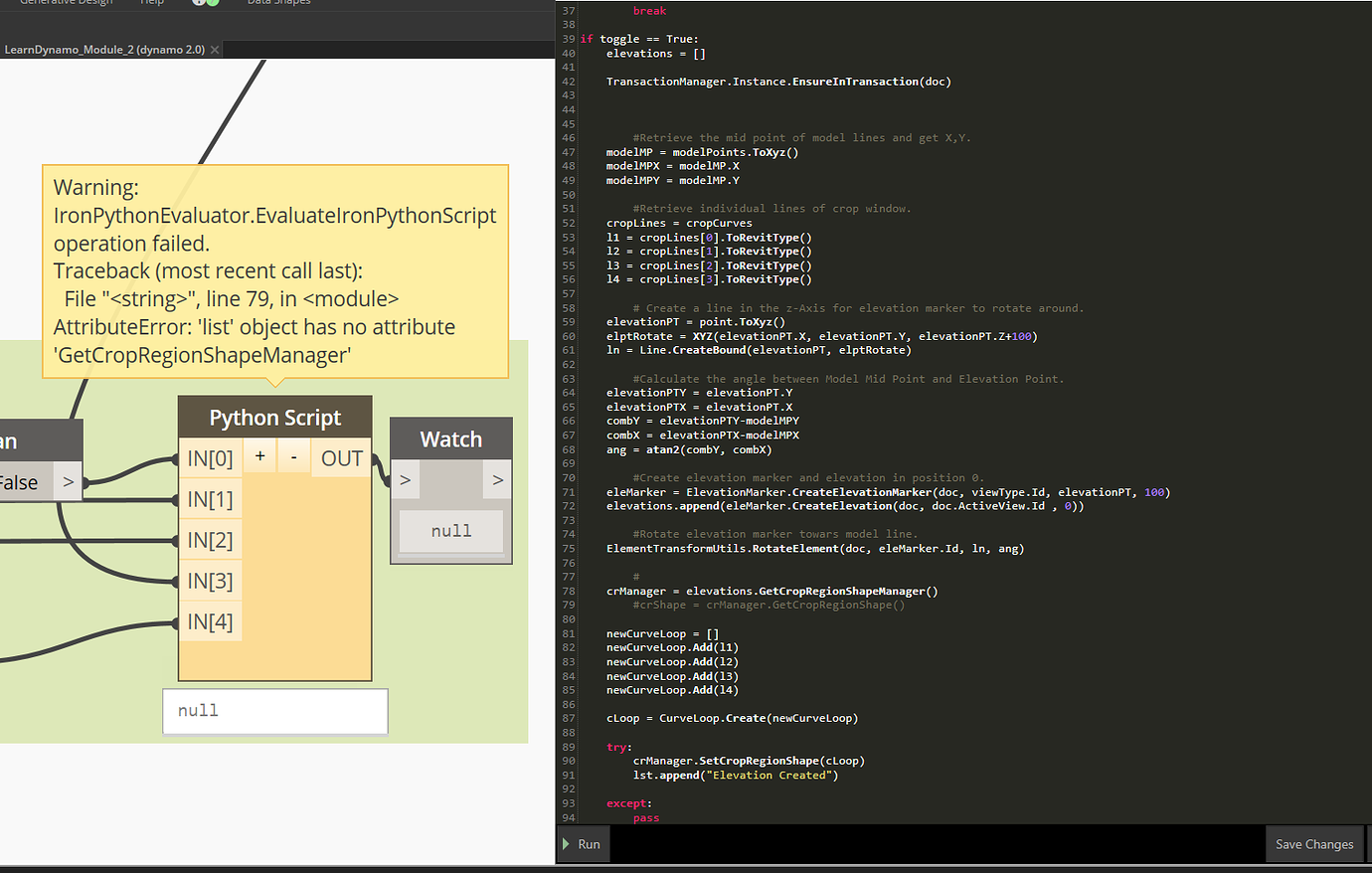 Python, Get elevation view from elevationMarker - Revit - Dynamo