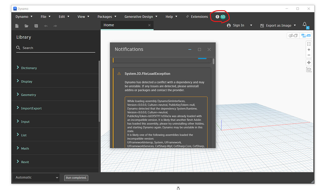 Errors When Loading Dynamo - Developers - Dynamo