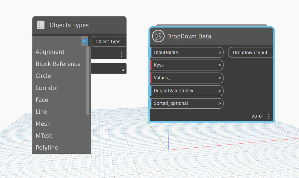Dynamo drop-down list to Data-Shapes - Civil 3D - Dynamo