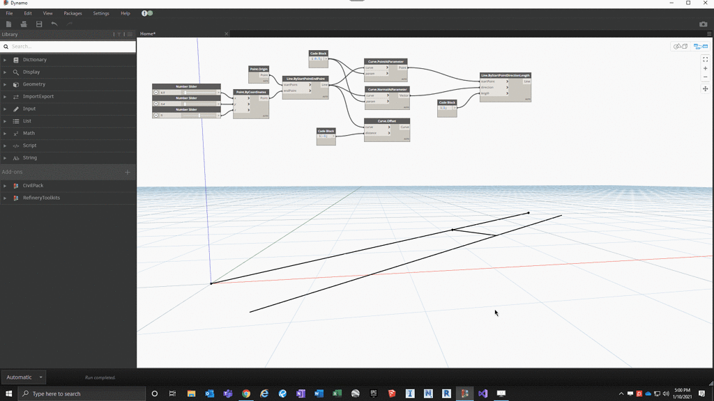 Curve.Offset Behavior With Lines - Geometry - Dynamo