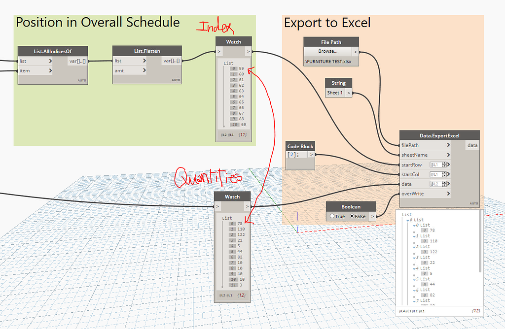 Writing data to specific rows in Excel with Dynamo - Lists-Logic - Dynamo