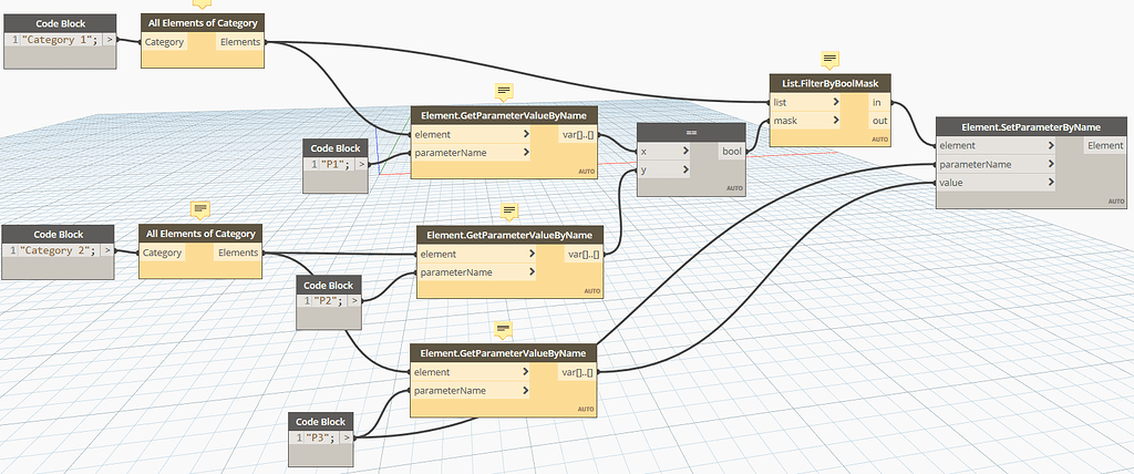 Comparison of elements by parameters and entering the value of a parameter from one element to ...