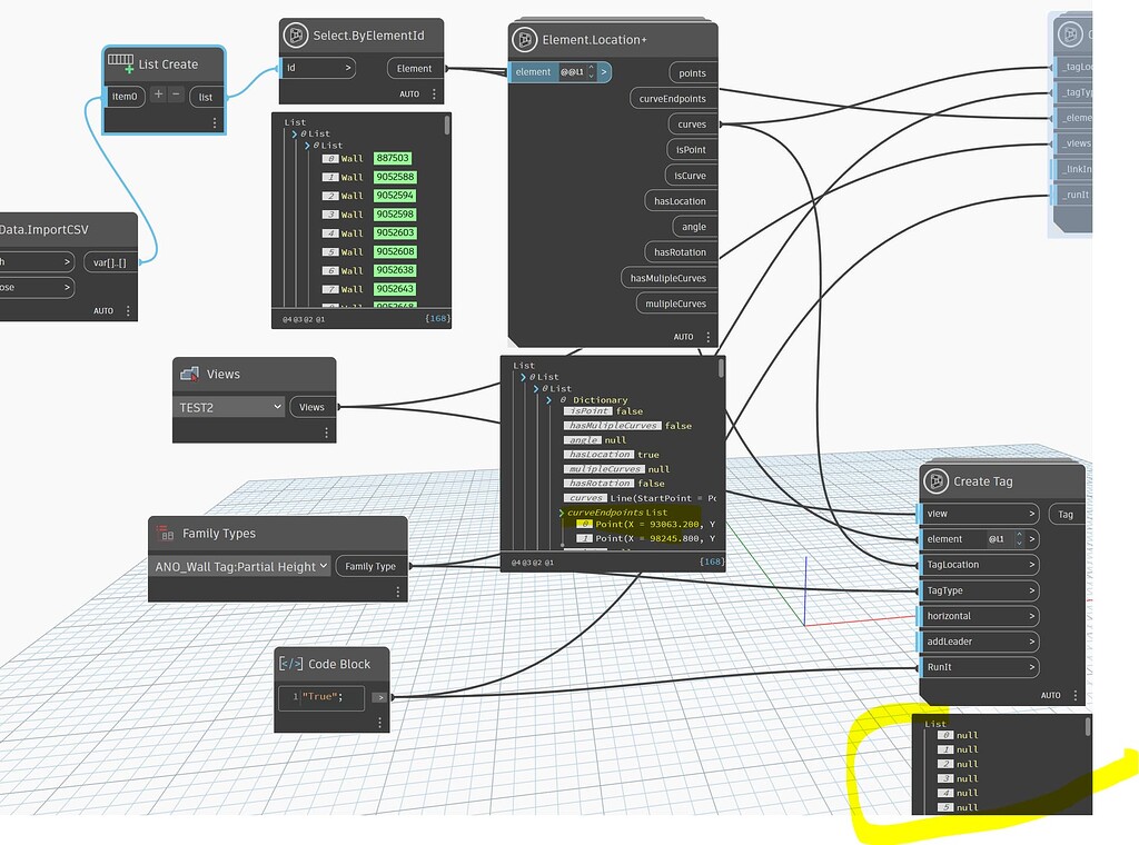 Create Tag node - not creating tags? - Revit - Dynamo