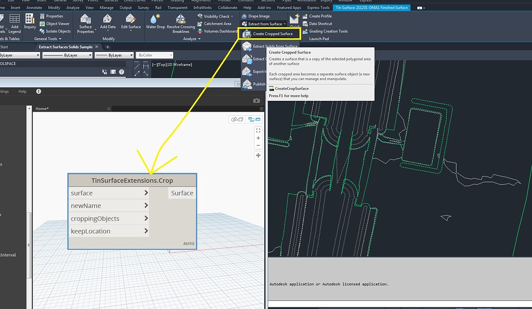 Extract surfaces solids - Civil 3D - Dynamo
