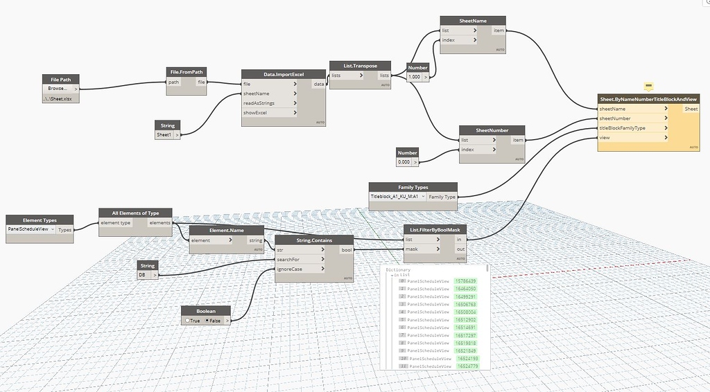 Creating Sheets for Panel Schedules with Excel - Revit - Dynamo