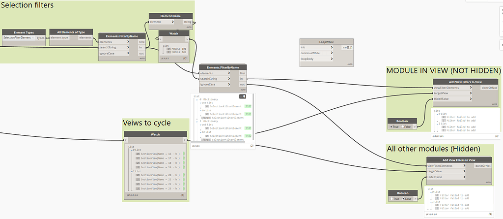 Apply selection filters to multiple views - Lists-Logic - Dynamo