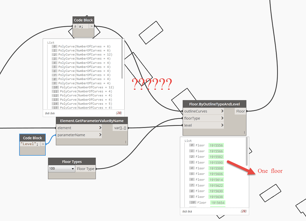 Polysurfaces create one floor - Revit - Dynamo