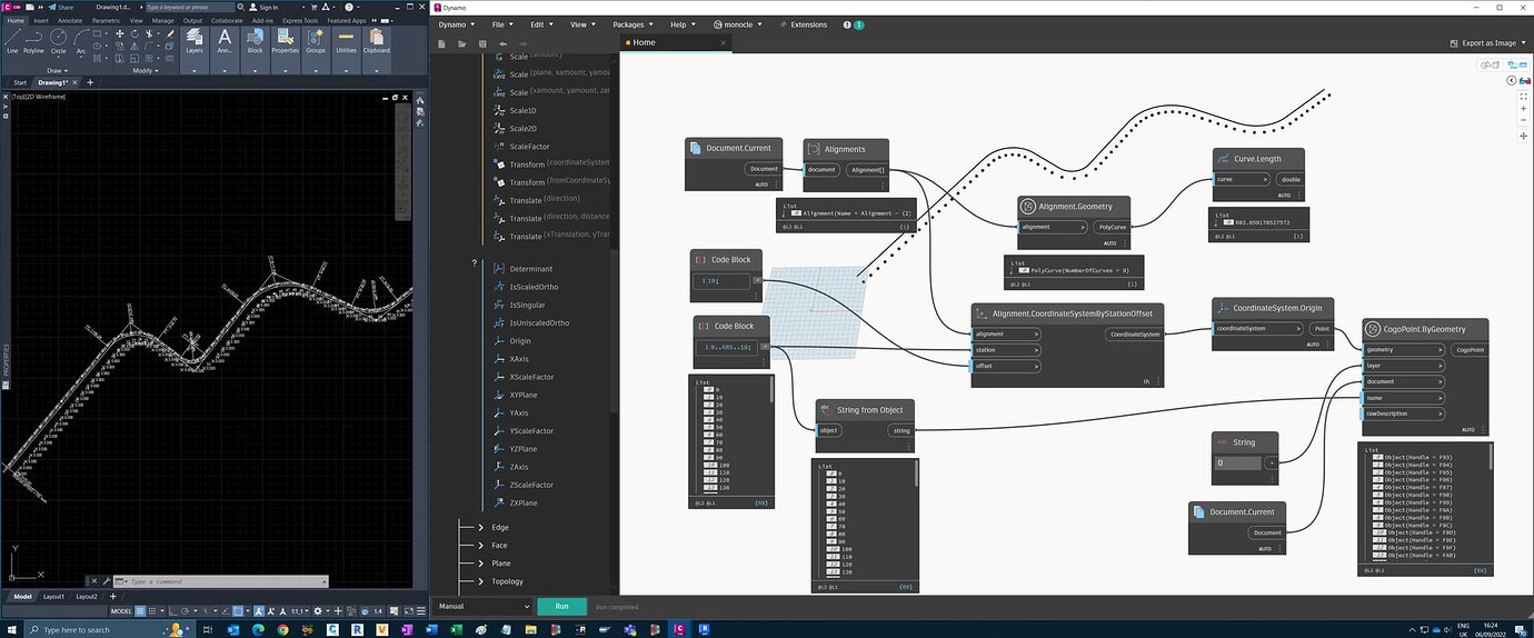 CIVIL 3D - rotate group of points perpendicular to polyline/alignment - Civil 3D - Dynamo