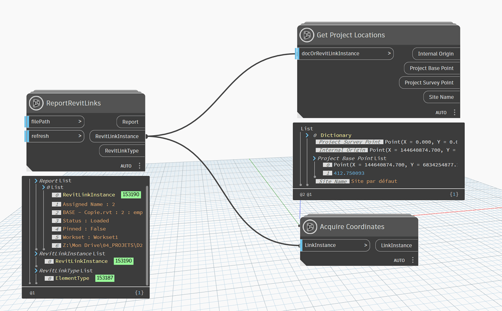 Acquire coordinates from linked RVT files - Revit - Dynamo