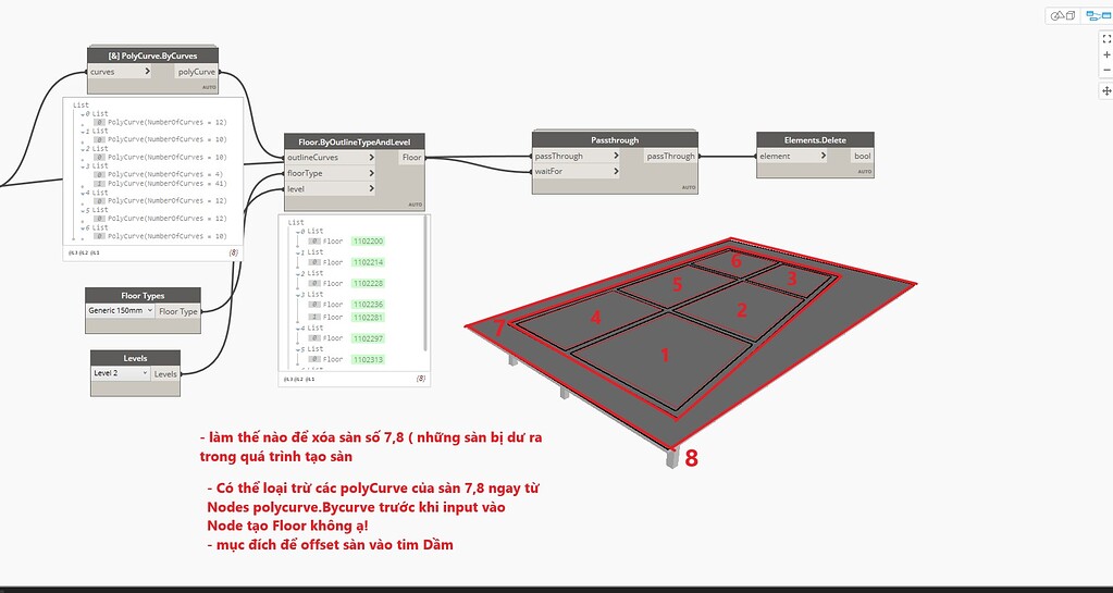 Creating slabs from inclined beams - Revit - Dynamo