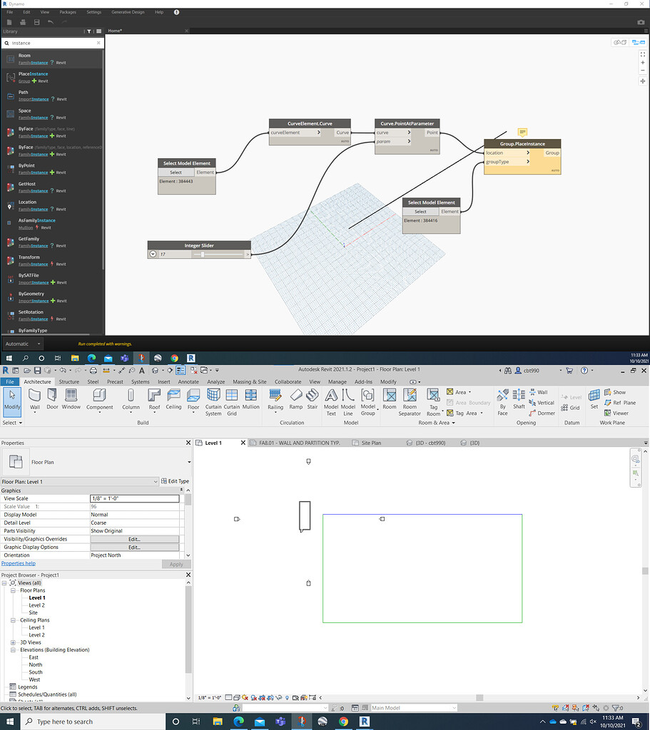 Array model group along path - Revit - Dynamo