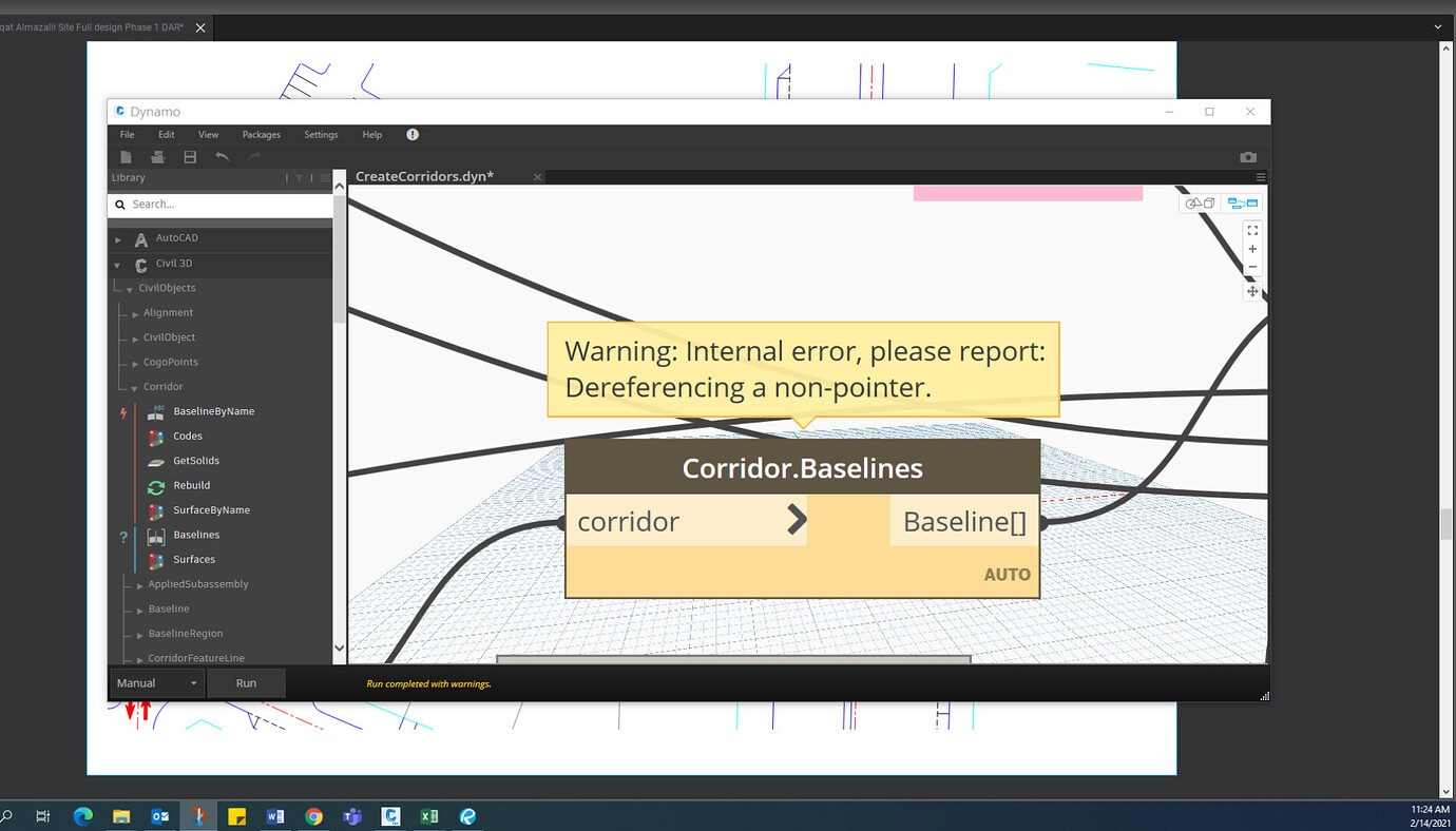 Internal error corridor baseline - Developers - Dynamo