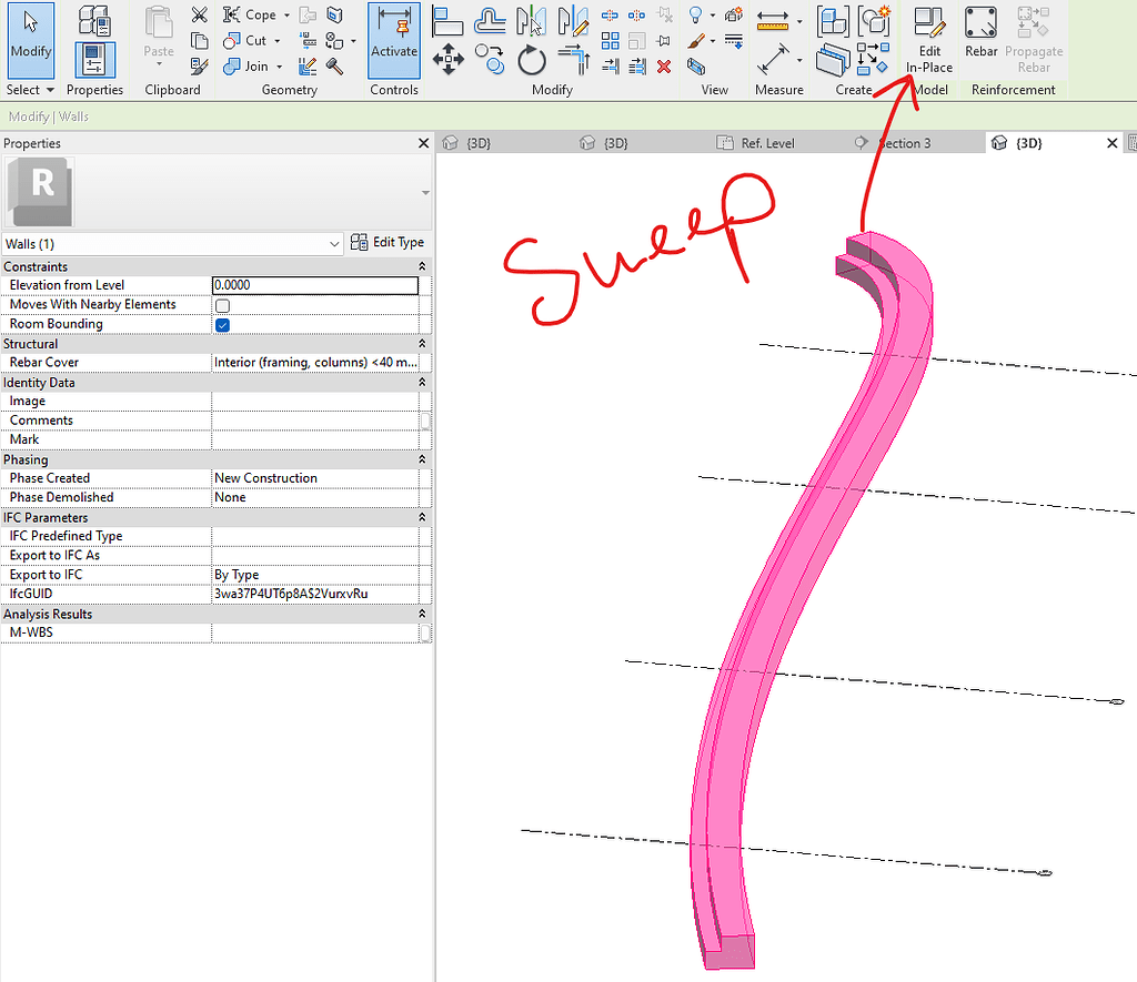 How to find path geometry Sweep Model with Dynamo - Revit - Dynamo