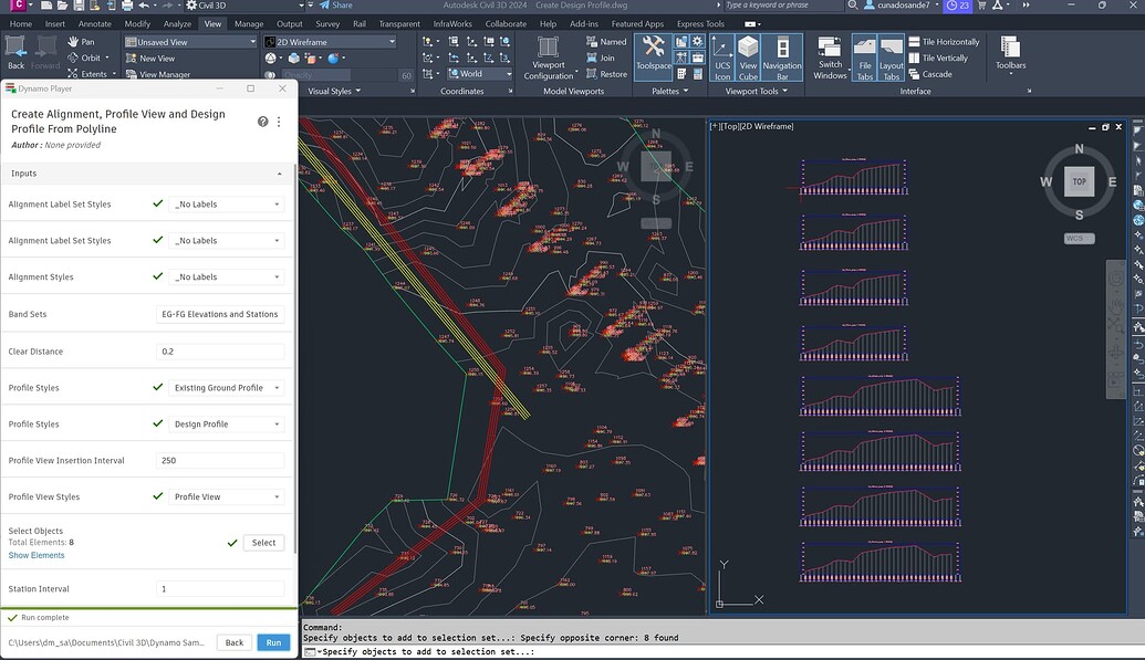 Create Design Profiles from Selected Polylines - Civil 3D - Dynamo