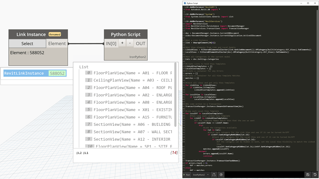 Match Linked Revit Model View Template Category Visibility - Share - Dynamo
