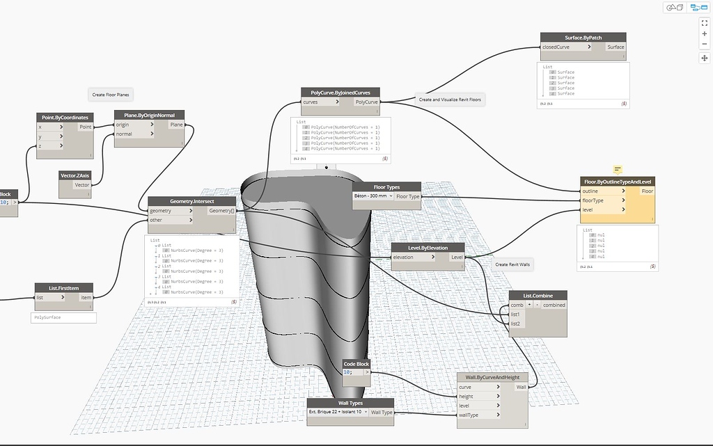Create floors from polycurves issue - Geometry - Dynamo