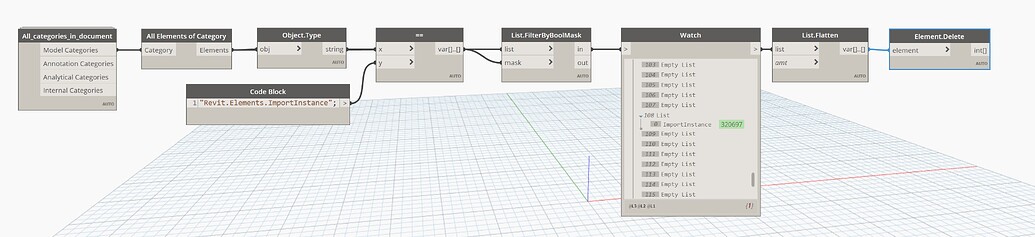 How to delete all imported cad/symbol in family in Revit by dynamo? - Revit - Dynamo